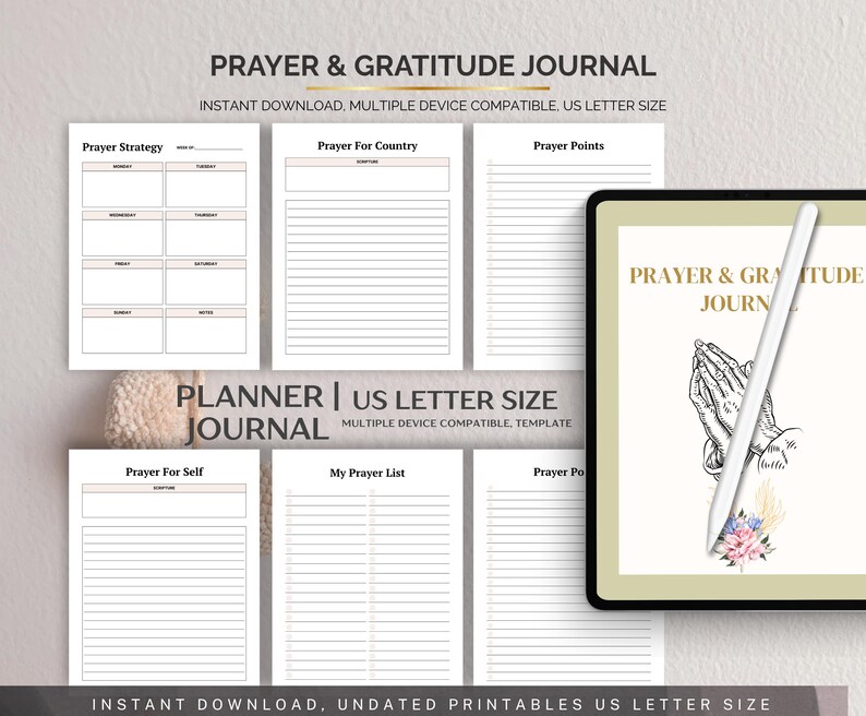 Prayer & Gratitude Journal | Christian Reflection Notebook | Faith ...