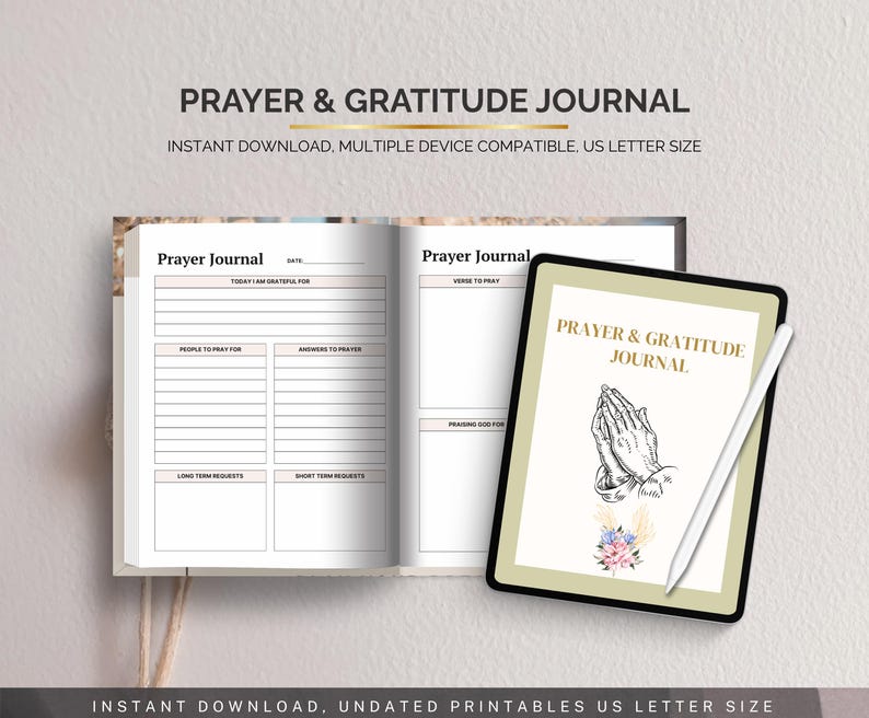 Prayer & Gratitude Journal | Christian Reflection Notebook | Faith ...