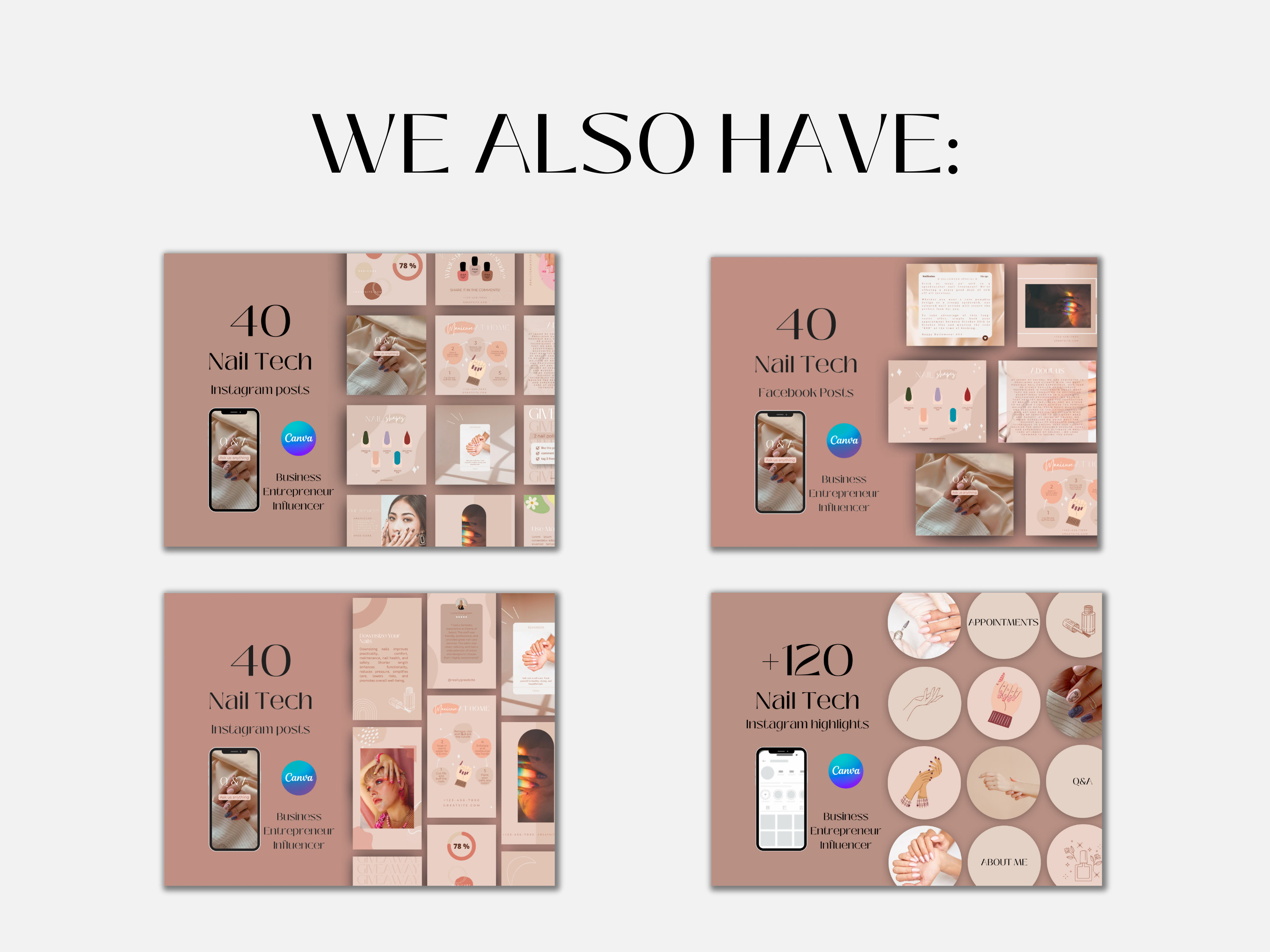 Nail Technician Form Bundle, Pink Editable Printable Canva Template ...