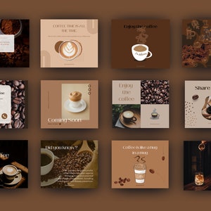 62 Coffee Shop Facebook Post Templates, Editable Canva Templates ...