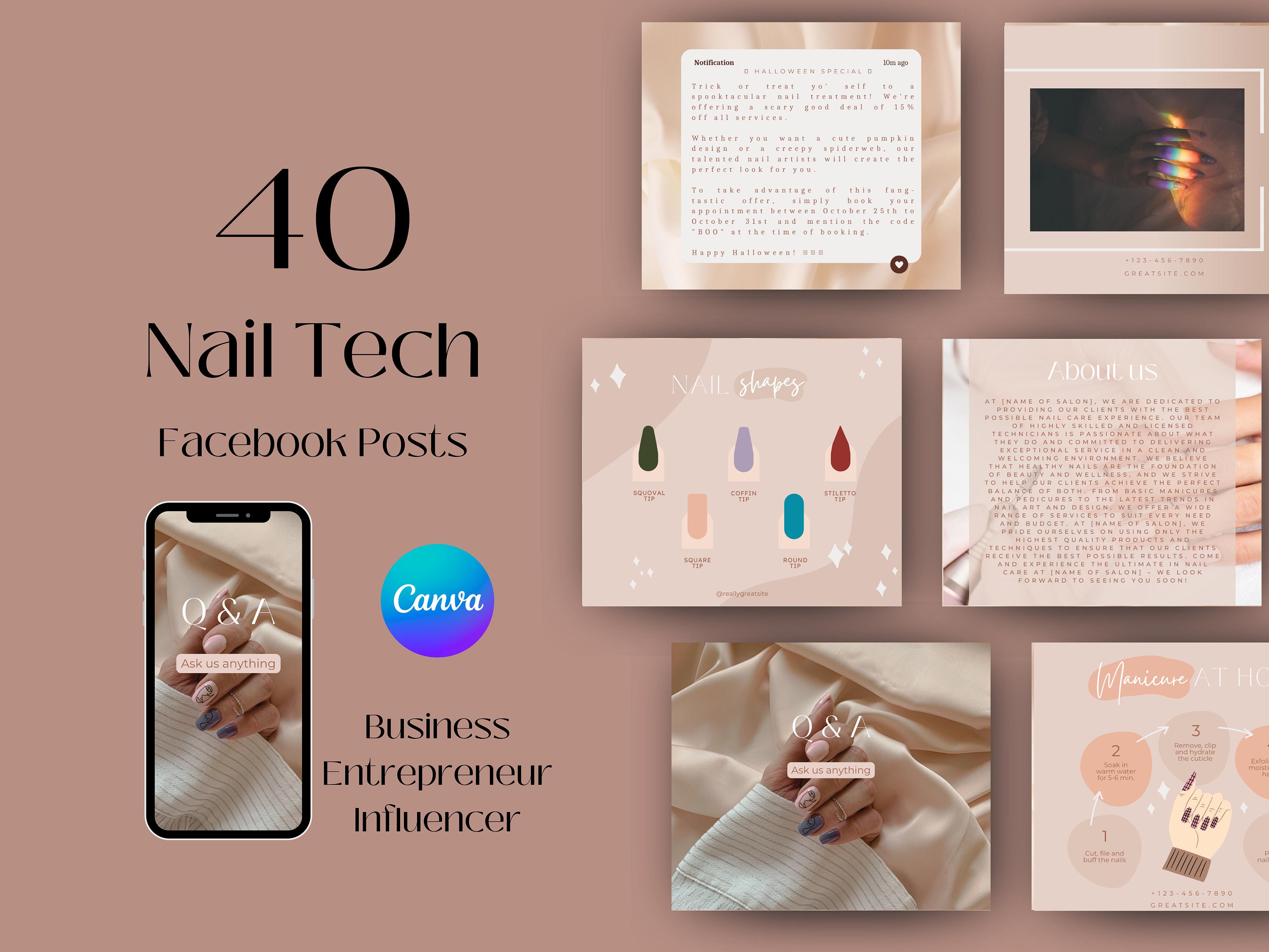 40 Nail Tech Facebook Post Template, Nail Salon Social Media ...