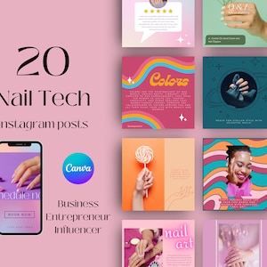 20 Nail Tech Instagram Post Templates, Nail Salon Social Media ...