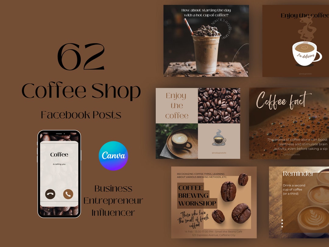 62 Coffee Shop Facebook Post Templates, Editable Canva Templates ...