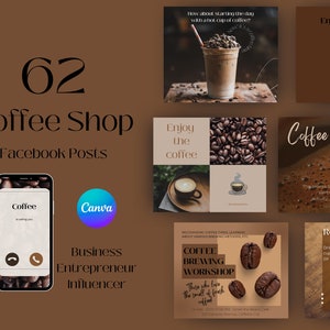 62 Coffee Shop Facebook Post Templates, Editable Canva Templates ...