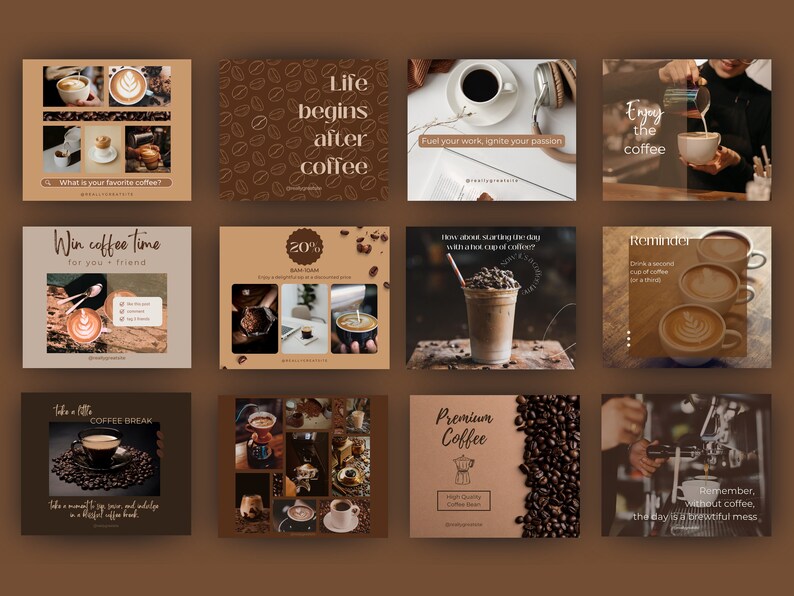 62 Coffee Shop Facebook Post Templates, Editable Canva Templates ...