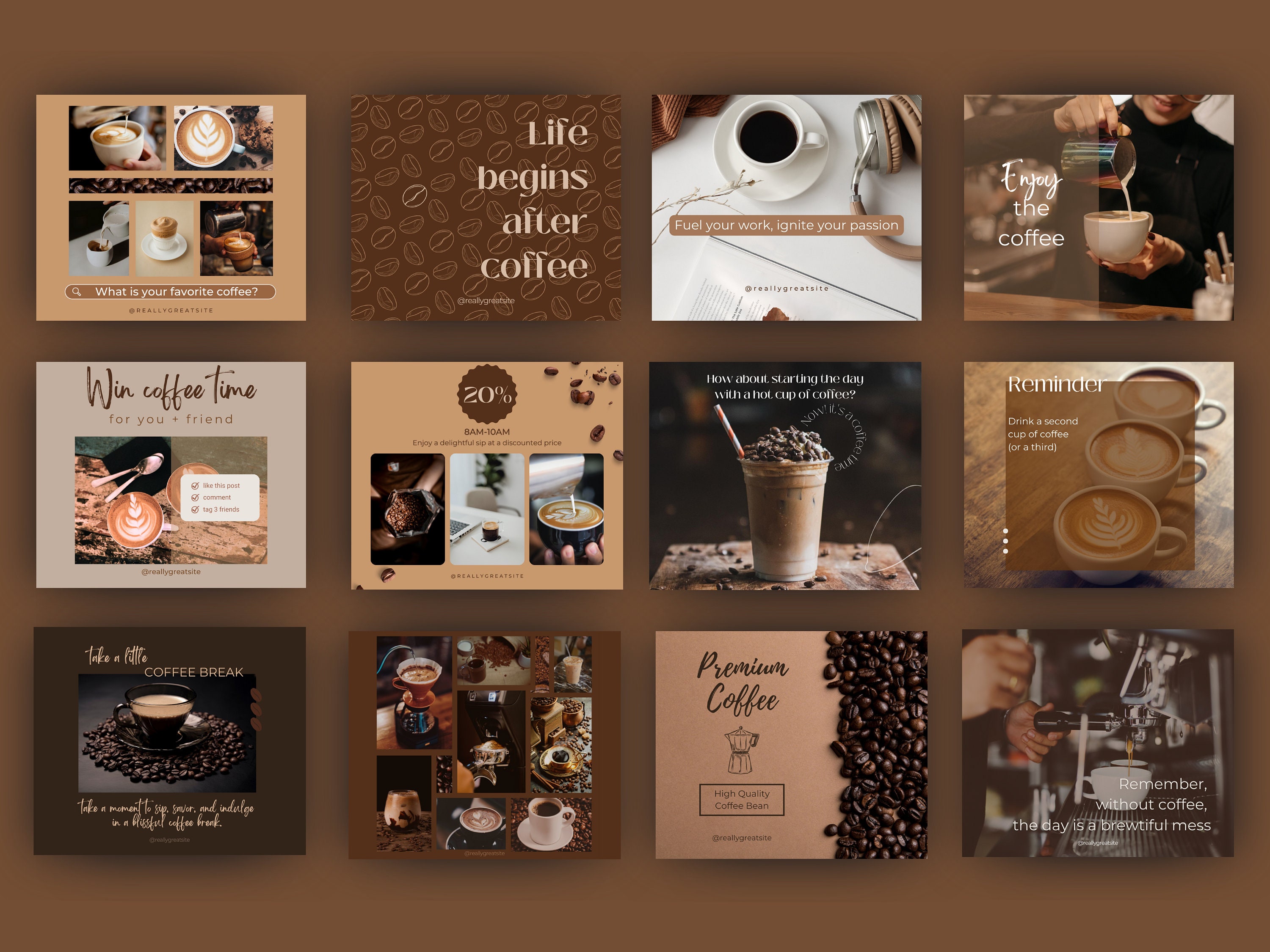 62 Coffee Shop Facebook Post Templates, Editable Canva Templates ...