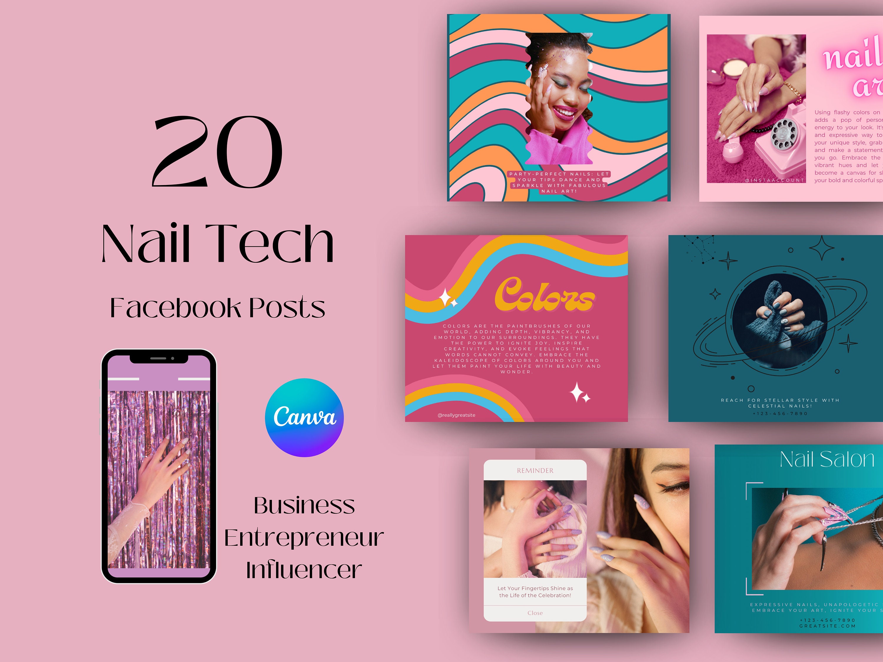 20 Nail Tech Facebook Post Templates, Nail Salon Social Media ...