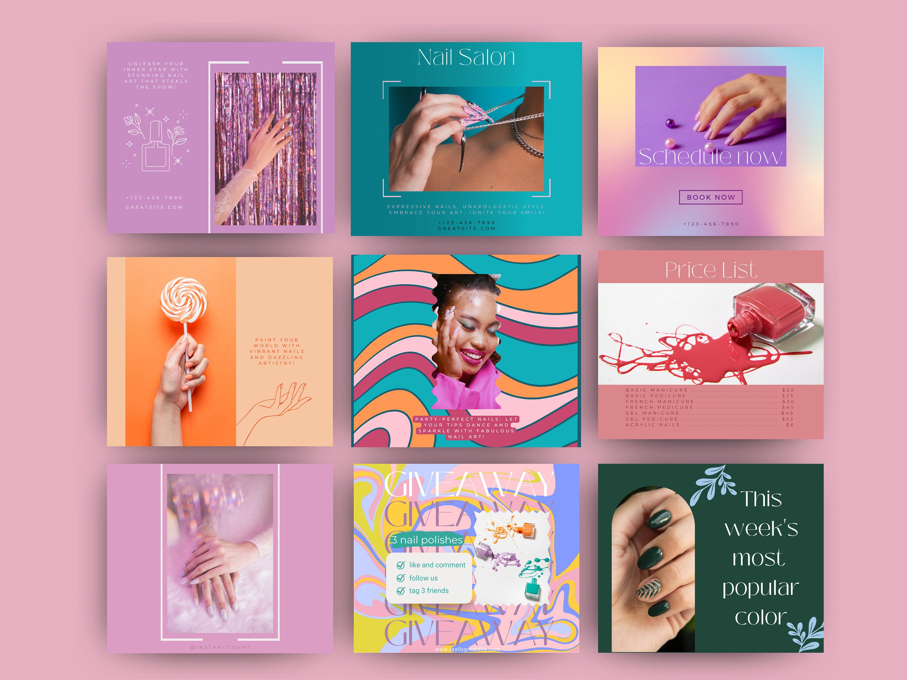 20 Nail Tech Facebook Post Templates, Nail Salon Social Media ...