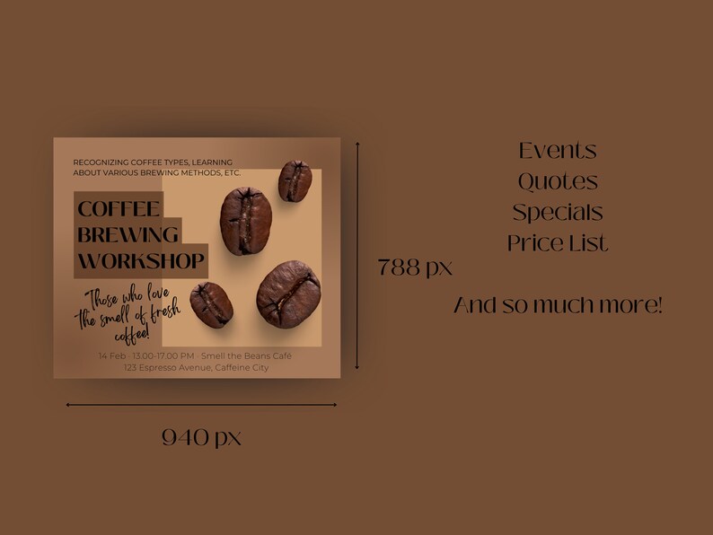 62 Coffee Shop Facebook Post Templates, Editable Canva Templates ...