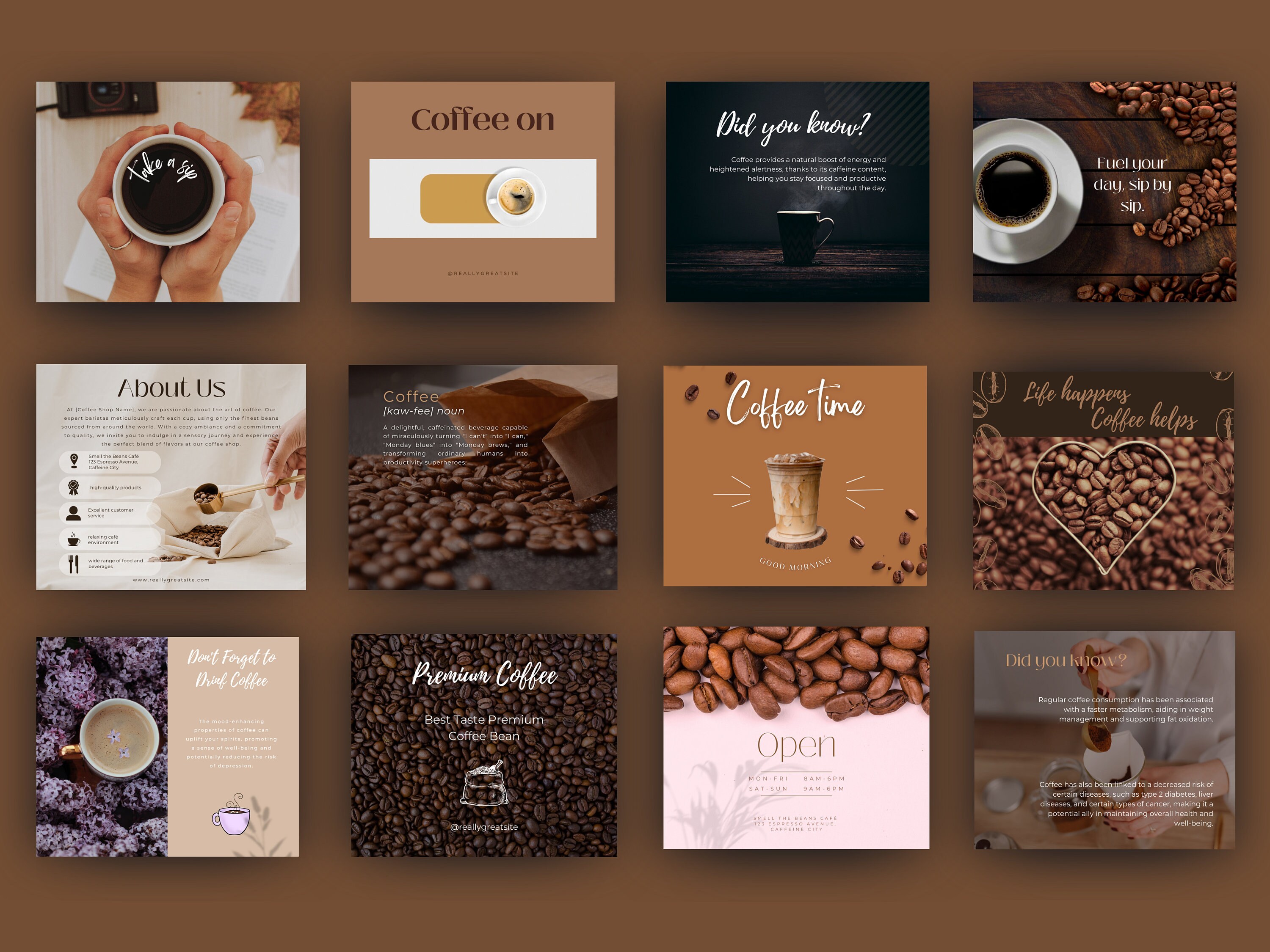 62 Coffee Shop Facebook Post Templates, Editable Canva Templates ...