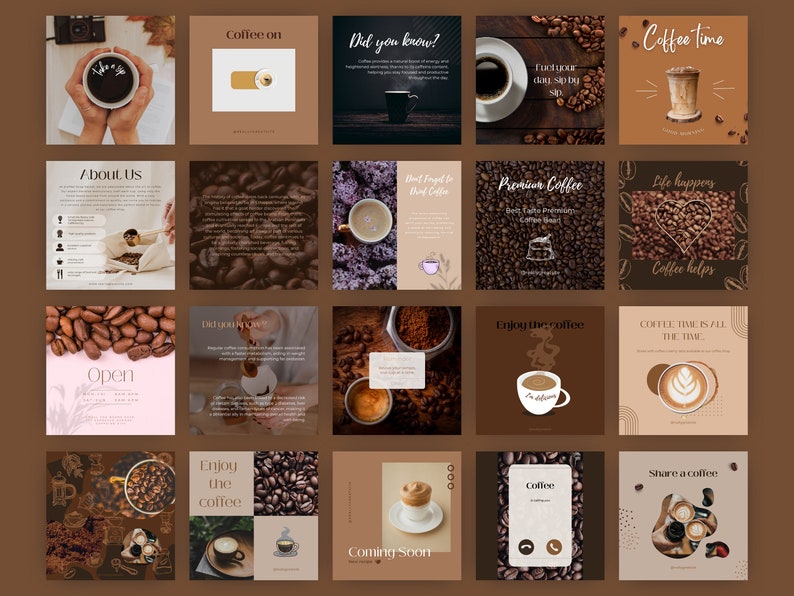 62 Coffee Shop Instagram Post Templates, Editable Canva Templates ...