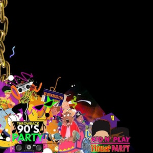 90's Party Template, 90's Theme Overlay, 360 Photo Booth, Editable ...