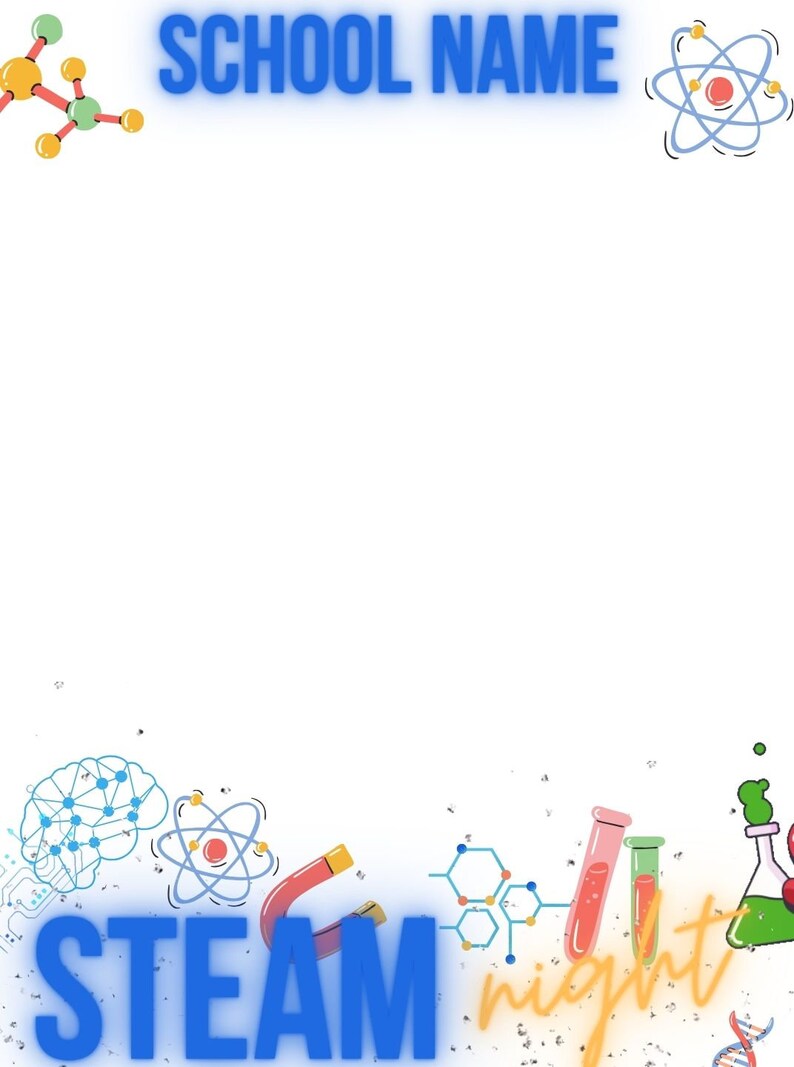 School Themed Overlay, STEAM Night, Science Themed, Science, Editable ...