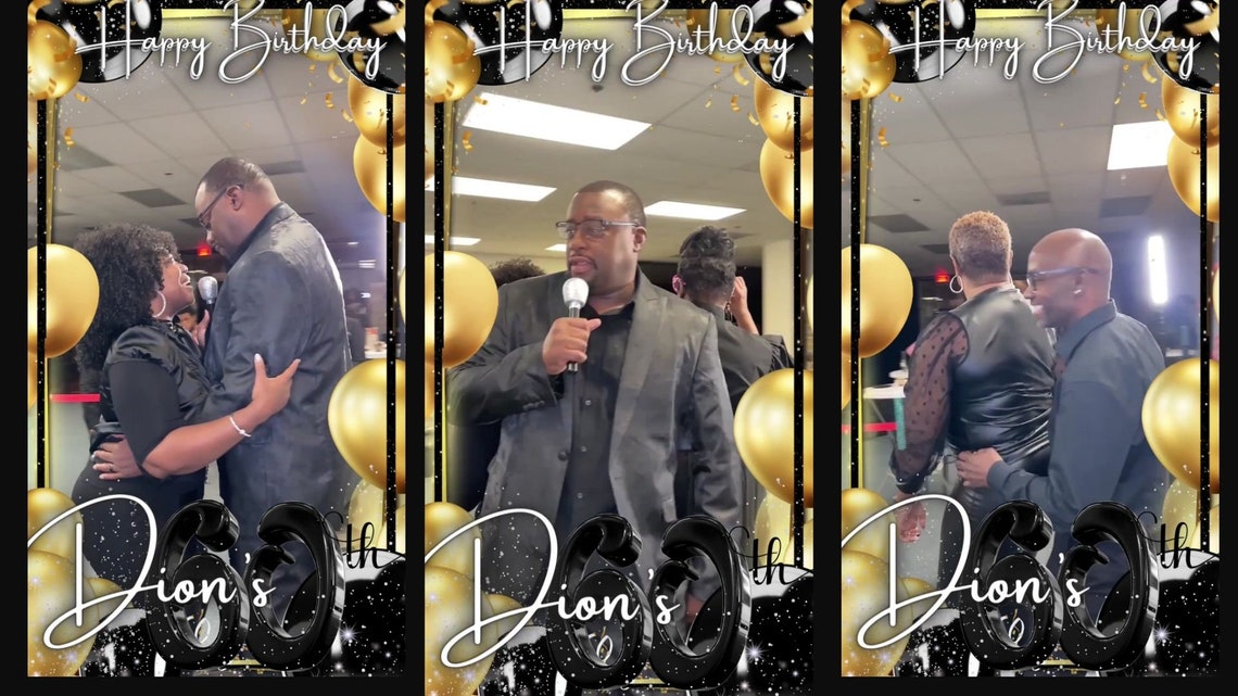 Black and Gold 60th Birthday, 1072X1920, Birthday Themed Overlay, Canva ...
