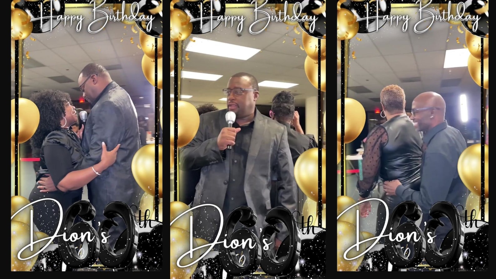 Black and Gold 60th Birthday, 1072X1920, Birthday Themed Overlay, Canva ...