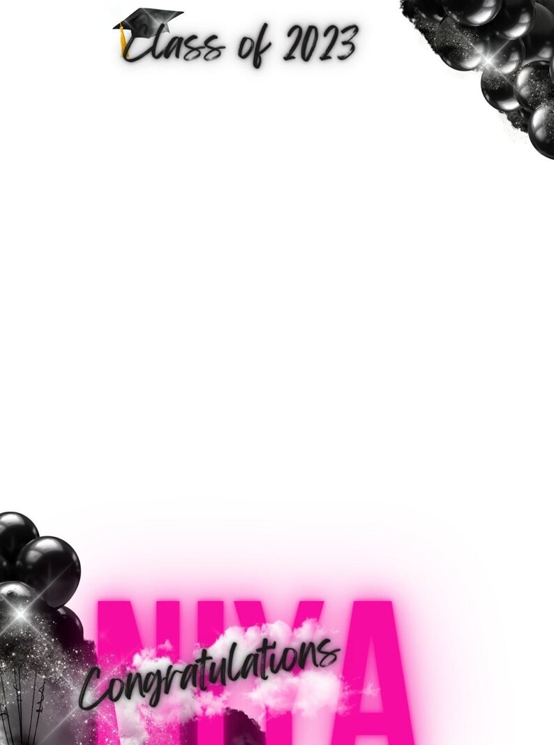 Plantilla de superposición de fiesta de cumpleaños y/o graduación rosa ...