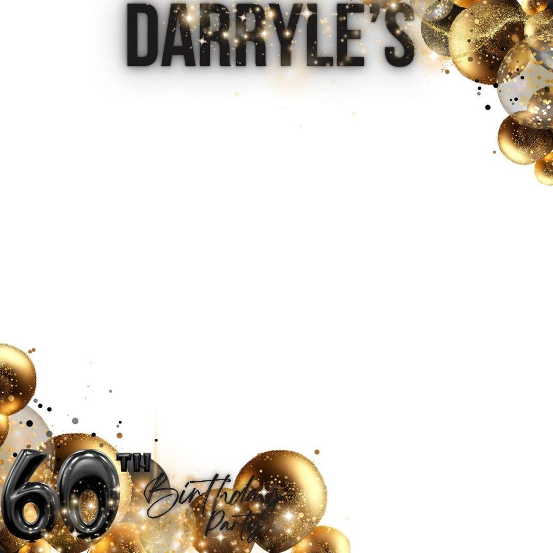 60th Black and Gold 360 Overlay, Canva Pro, Editable Template, 360 ...