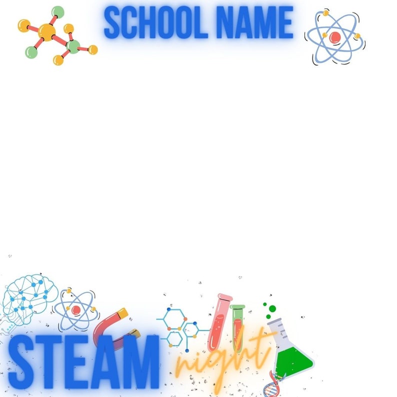 School Themed Overlay, STEAM Night, Science Themed, Science, Editable ...