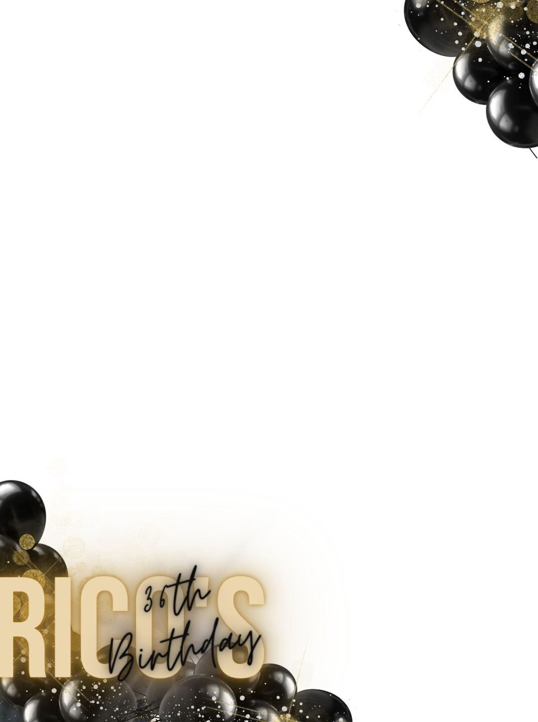 Black and Gold Birthday Overlay, 360 Template, Canva Template, 360 ...