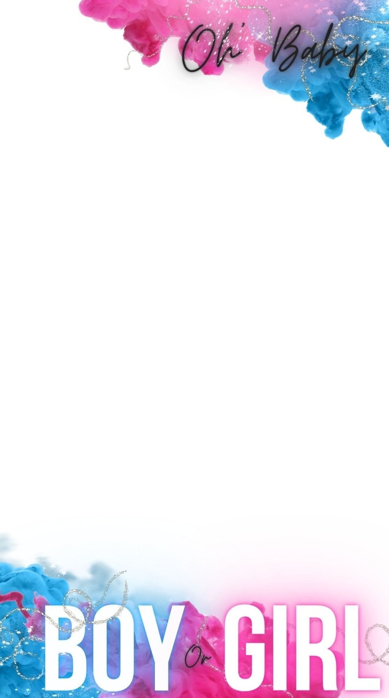 Oh' Baby Gender Reveal Overlay, 360 Photo Booth, 360 Booth Template ...