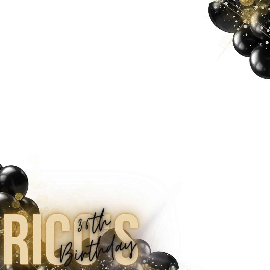 Black and Gold Birthday Overlay, 360 Template, Canva Template, 360 ...