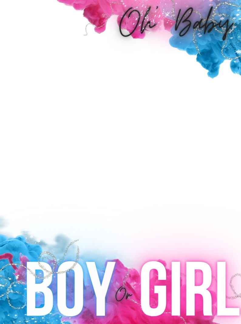 Oh' Baby Gender Reveal Overlay, 360 Photo Booth, 360 Booth Template ...