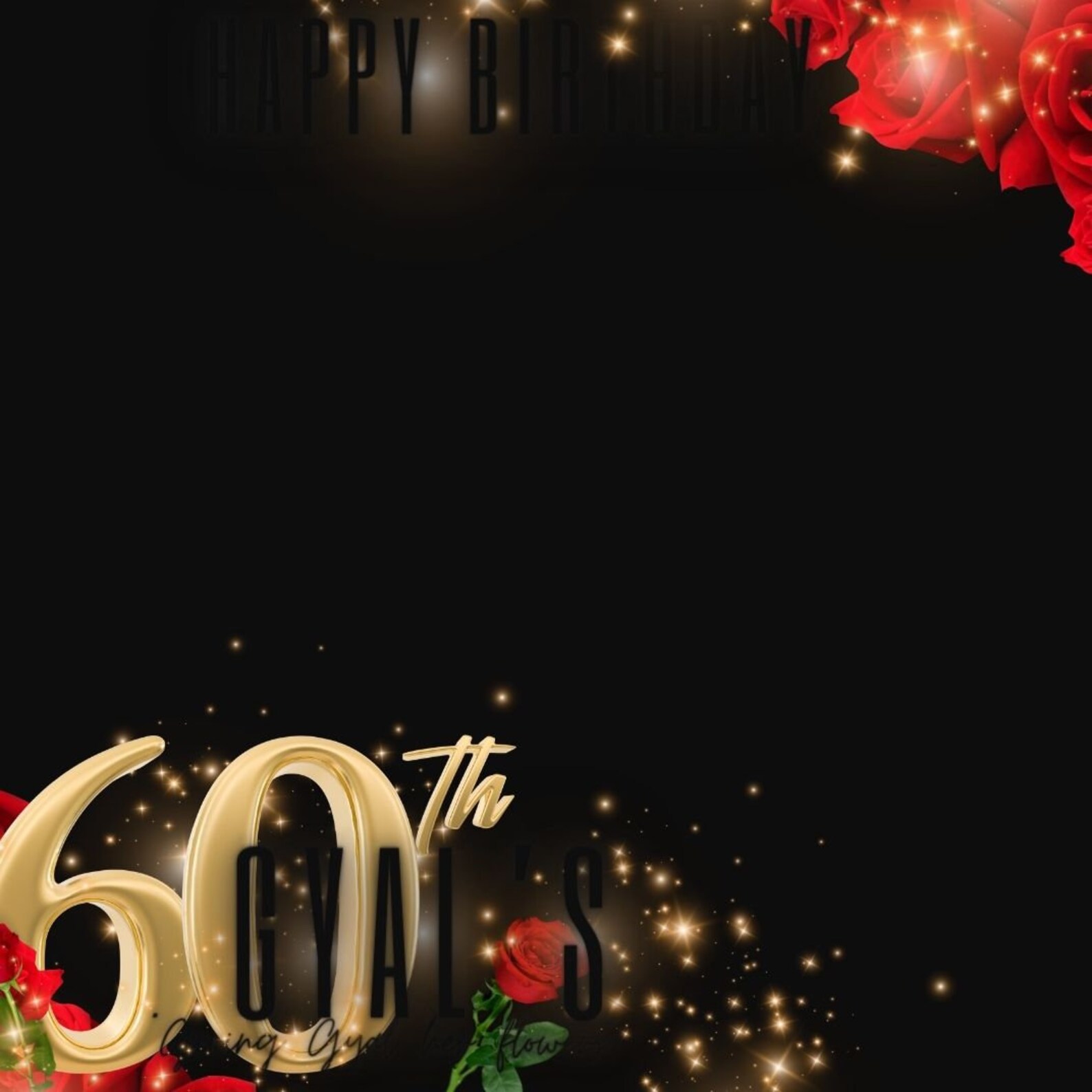 60th Birthday, 50th Birthday, Canva Editable Template, Red, Black and ...