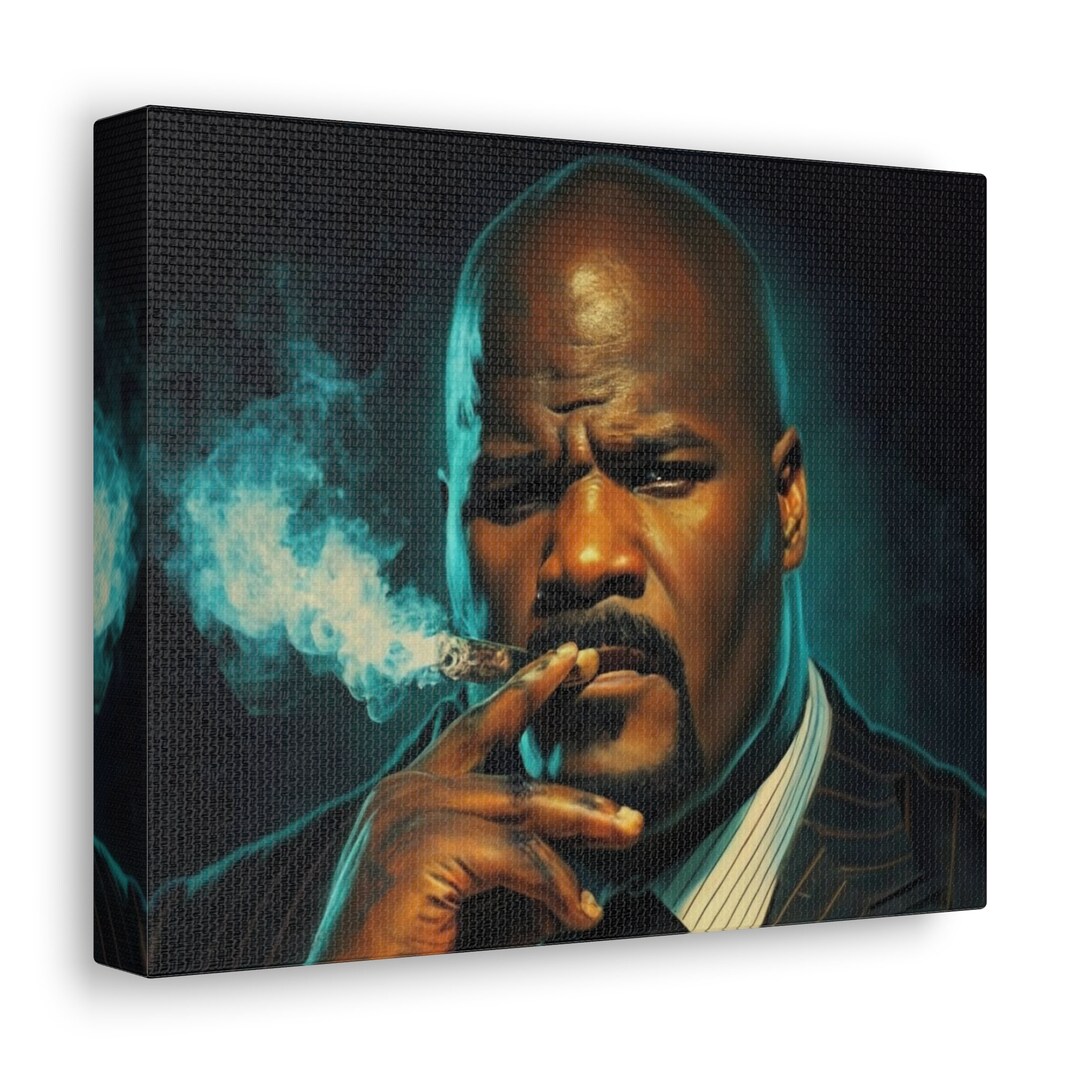 Canvas Gallery - Shaquille Oneil With a Cigar Painting - Size 10" X 8 ...