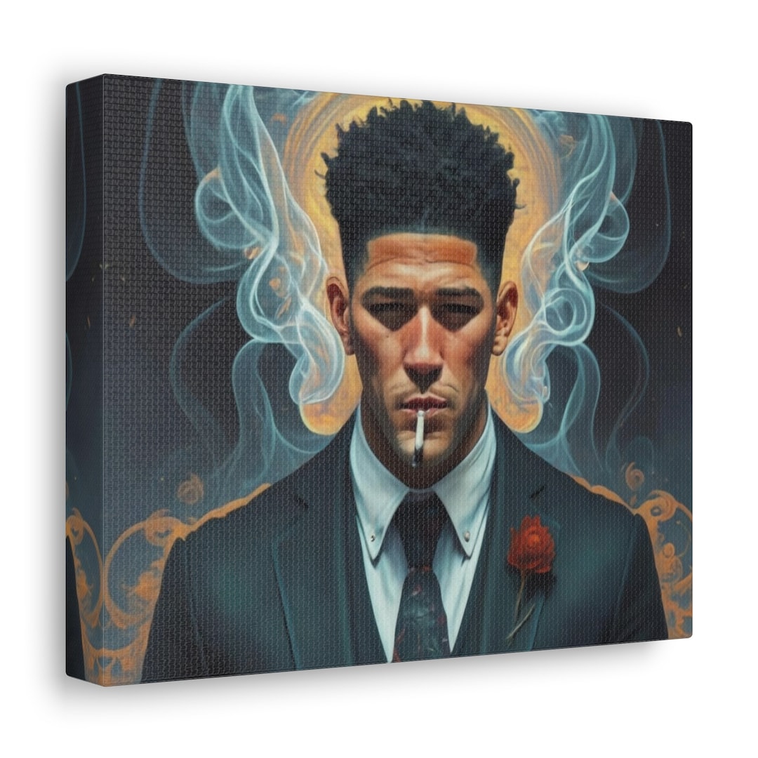 Canvas Gallery Devin Booker With a Cigar Painting Size - Etsy