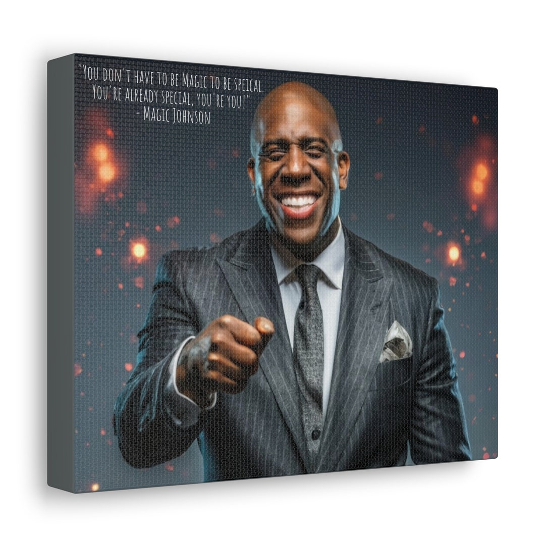 Canvas Wall Art Magic Johnson Image and Quote - Magic Johnson Wall Art ...