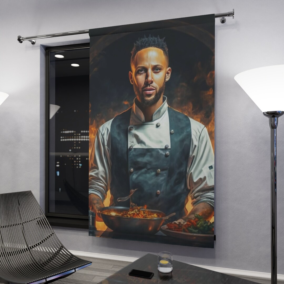 Chef Curry Window Curtain: Stephen Curry Edition, Basketball Decor (50 ...