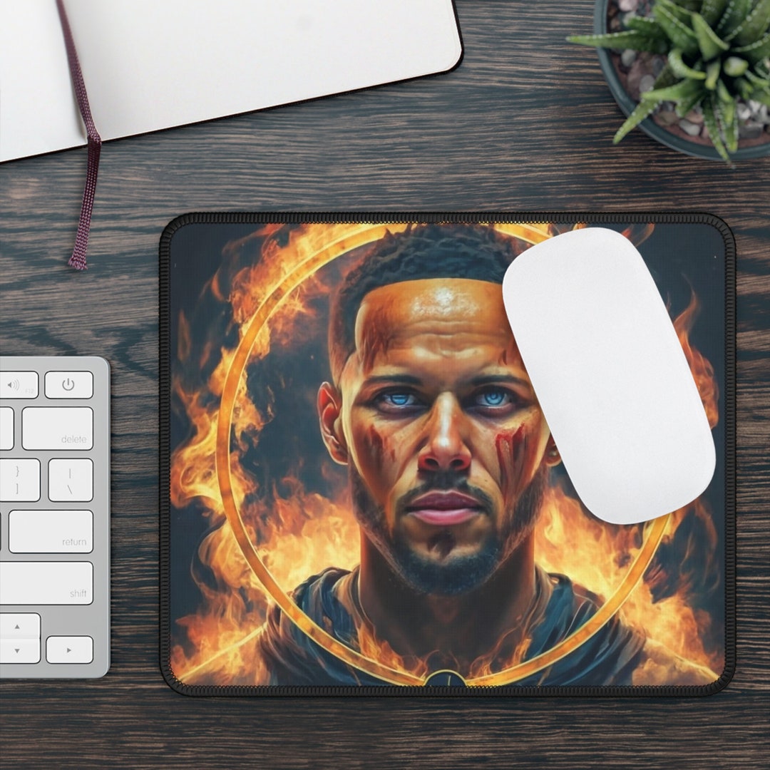 Stephen Curry Gaming Mouse Pad - Stephen Curry in a Ring of Fire Mouse ...