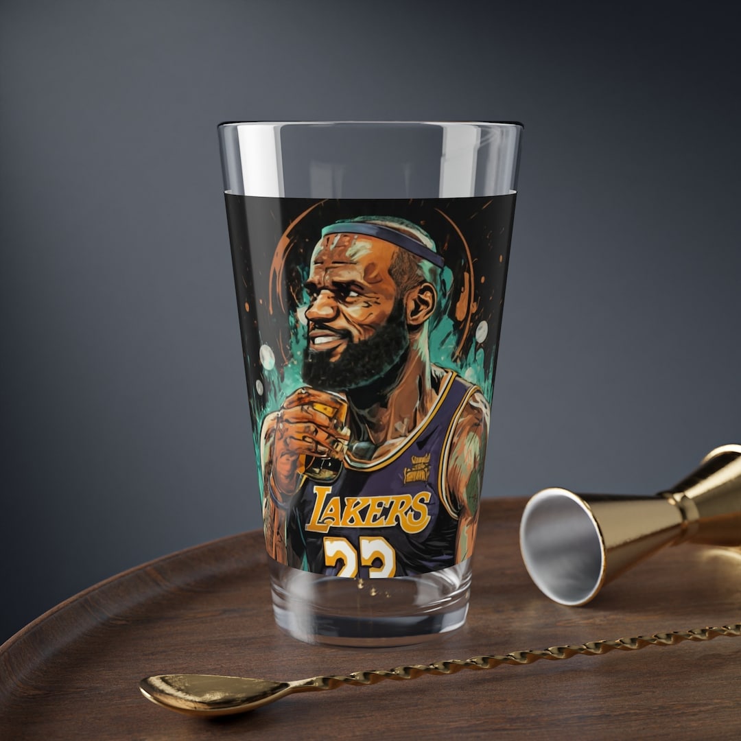 Mixing Glass - Lebron James Drinking Beer Image - King James Glass Cup ...