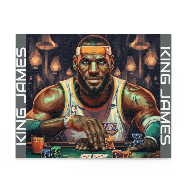 Puzzle Pieces Game Lebron James Playing Poker Basketball/nba Puzzle ...