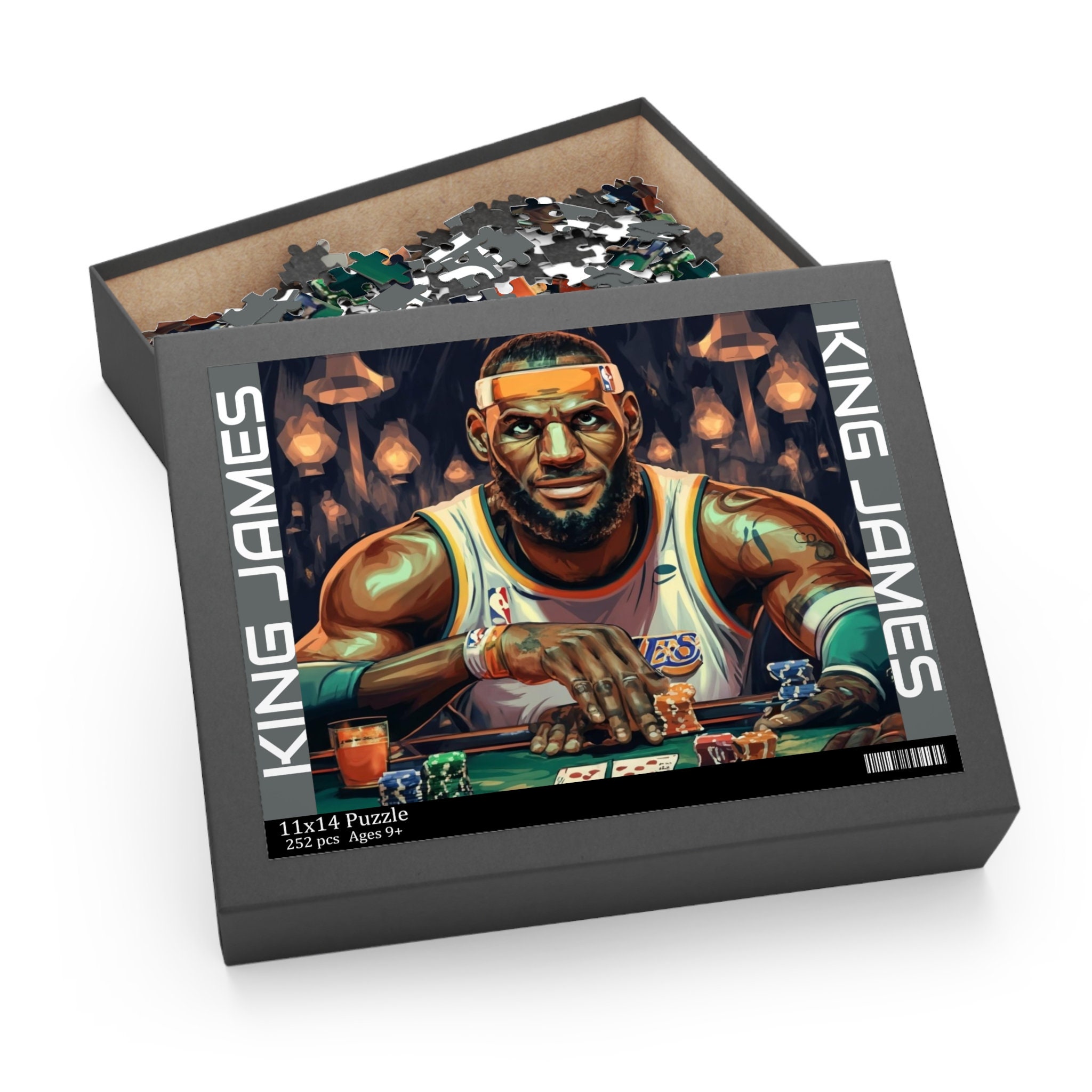 Puzzle Pieces Game Lebron James Playing Poker - Etsy