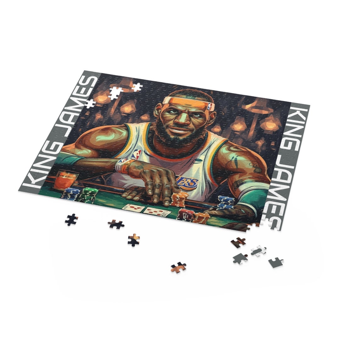 Puzzle Pieces Game - Lebron James Playing Poker - Basketball/nba Puzzle ...