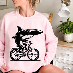 Funny Hammerhead Shark Riding a Bicycle Svg, Hammerhead Shark Png ...