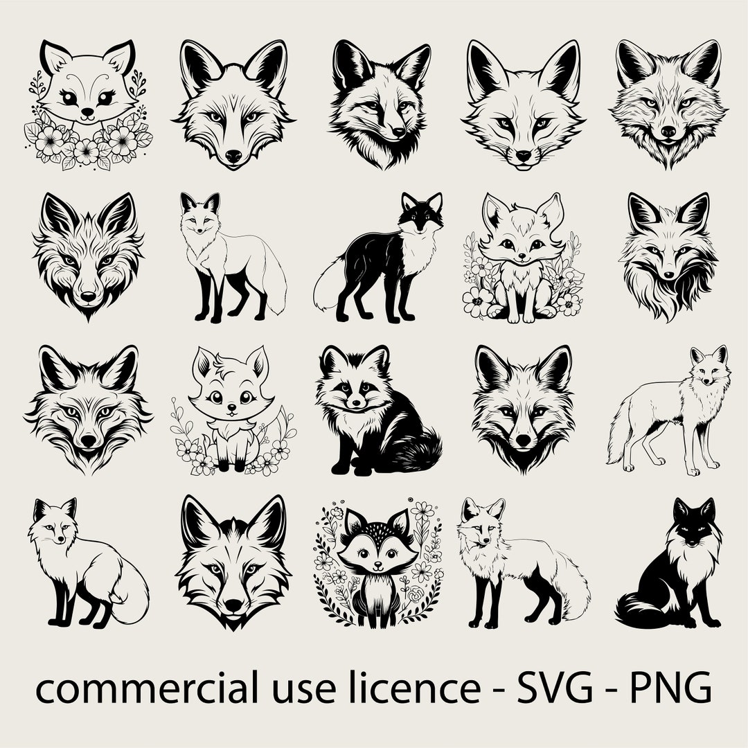 Big Fox Bundle Svg, Fox Face Svg Bundle, Foxes Tail Png, Fox Body ...