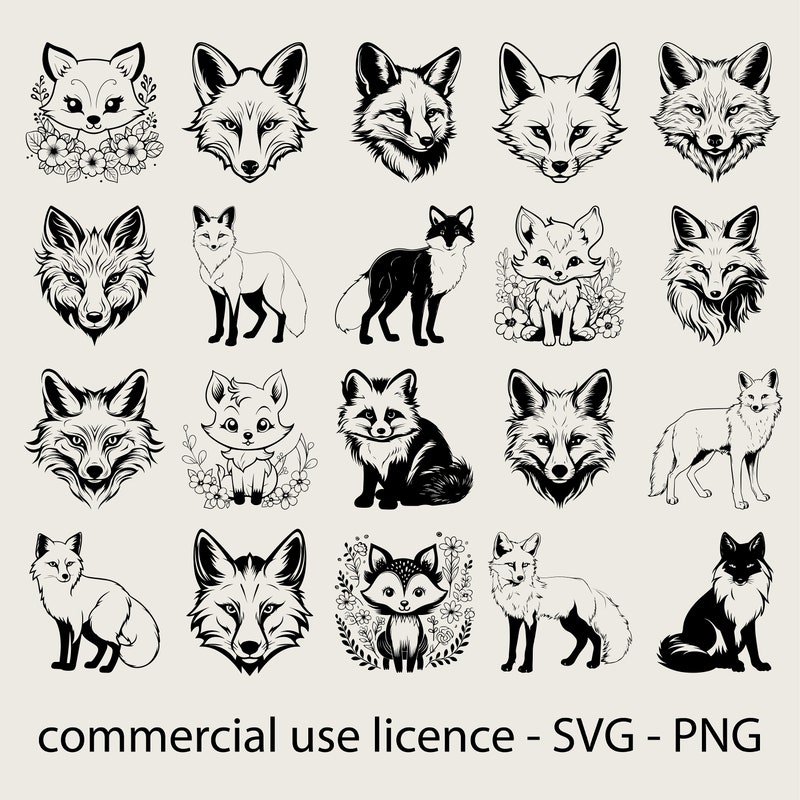 Fox Face Svg - Etsy