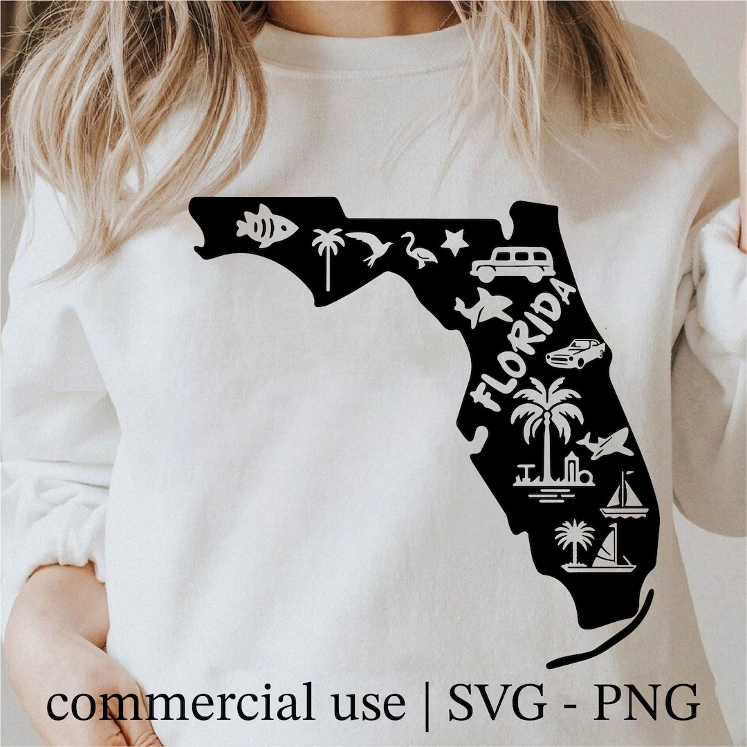 Florida Svg, State Svg, Florida Clipart, Florida Outline, Florida Shirt ...