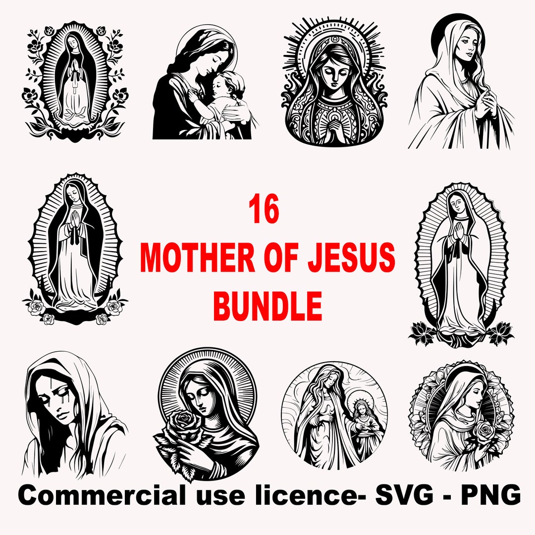 Mother of Jesus Svg Bundle, Virgin Mary Png Bundle, Naitivity Svg ...