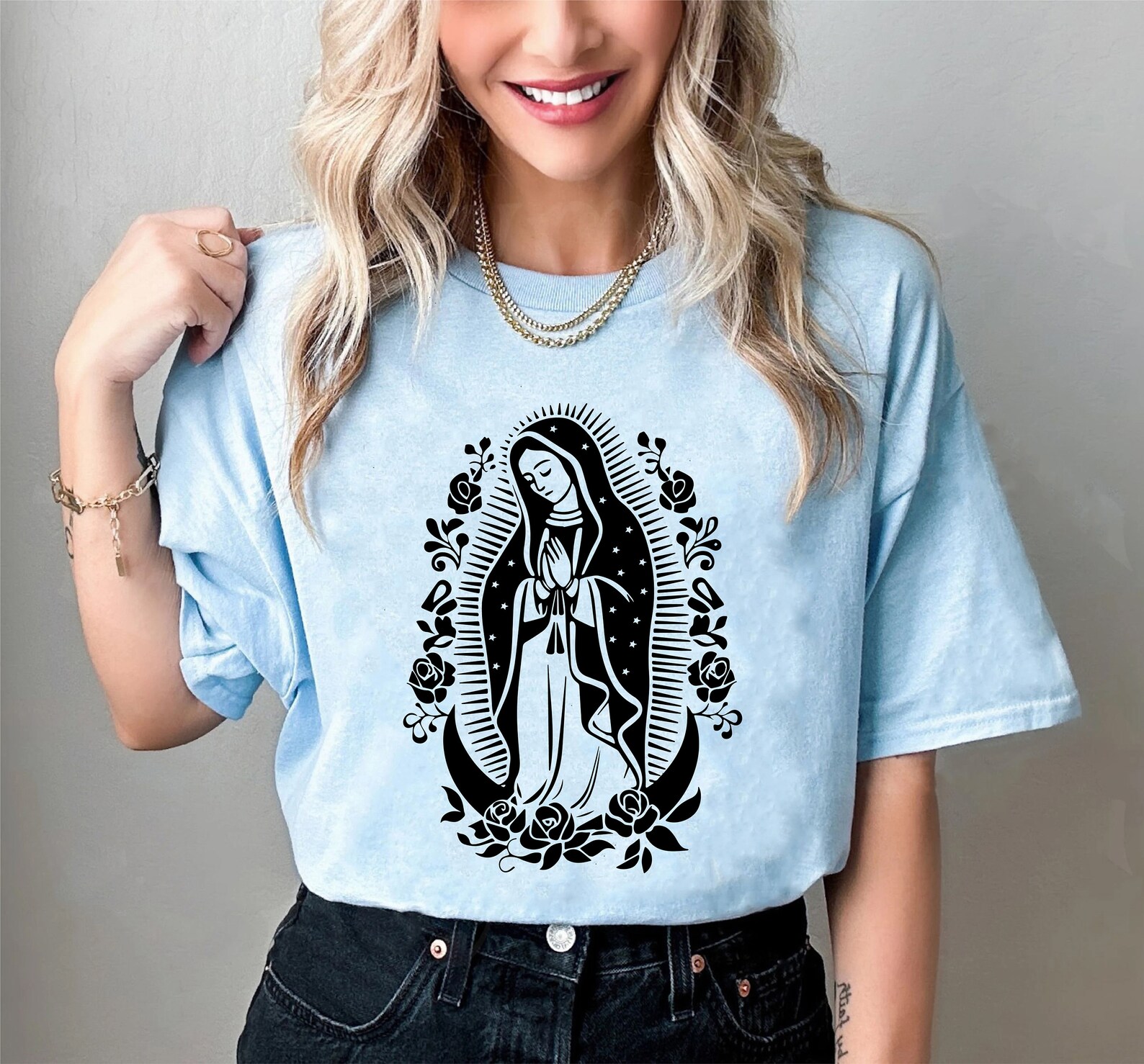 Mother of Jesus Svg, Rose With Virgin Mary Png, House of the Virgin ...