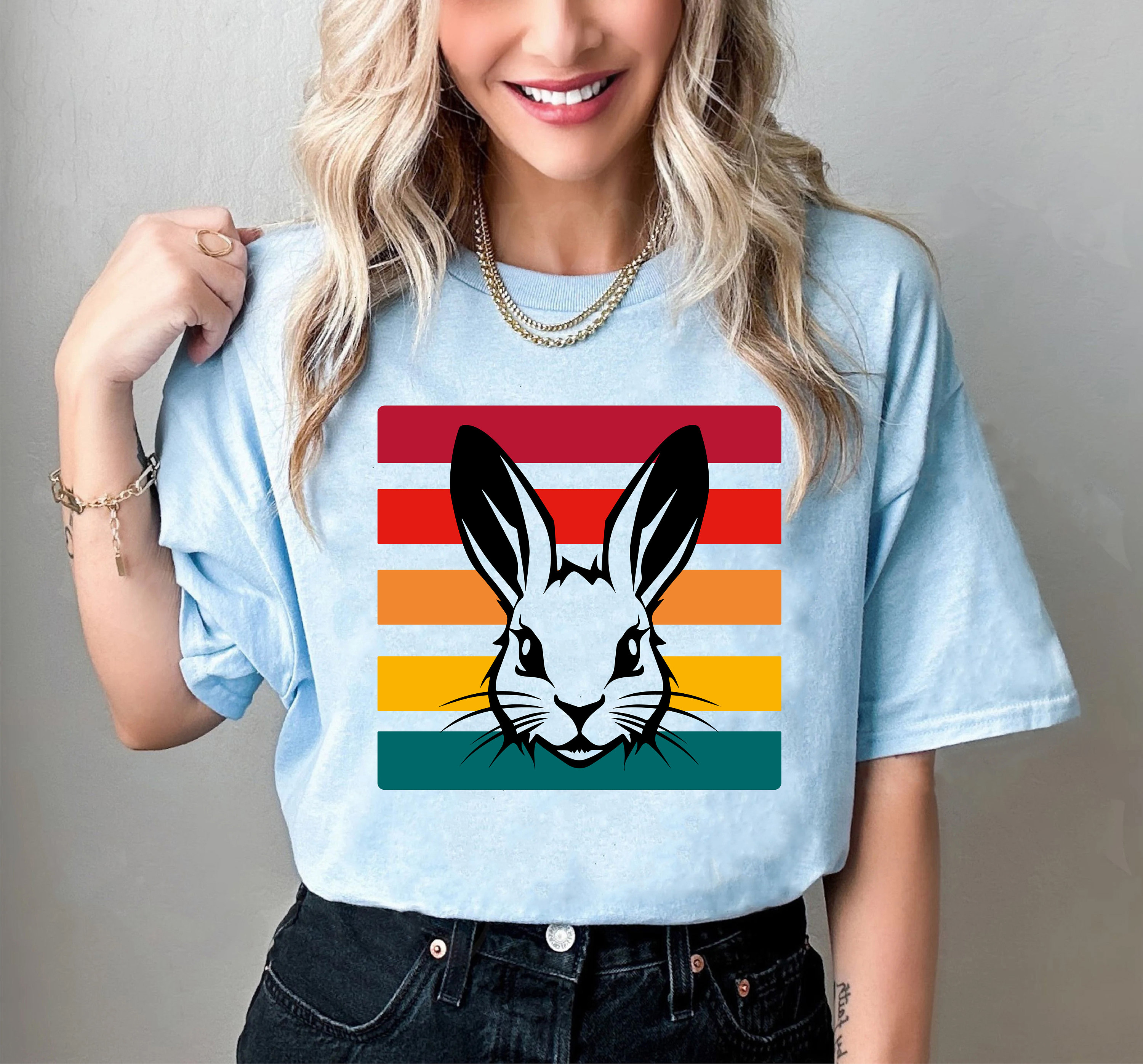 Sunshine Rabbit Svg Daylight Bunny Png Retro Rabbit Svg - Etsy