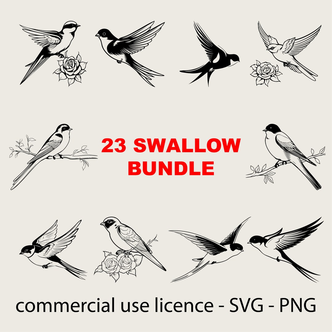23 Unique Swallows Svg Bundle, Swallow Svg Bundle, Barn Swallow Png ...