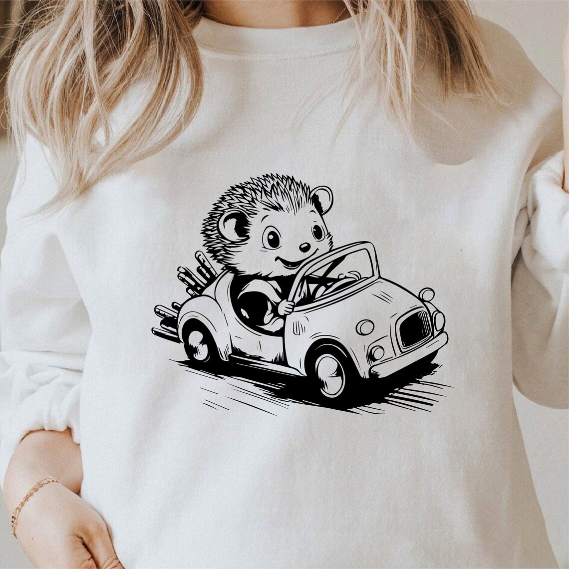 Hedgehog Svg, Png, Dxf, Car Guy Svg, Car Driver Svg, Cute Hedgehog Png ...
