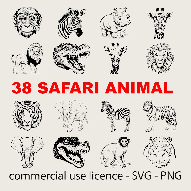 Jungle Animals Svg - Etsy