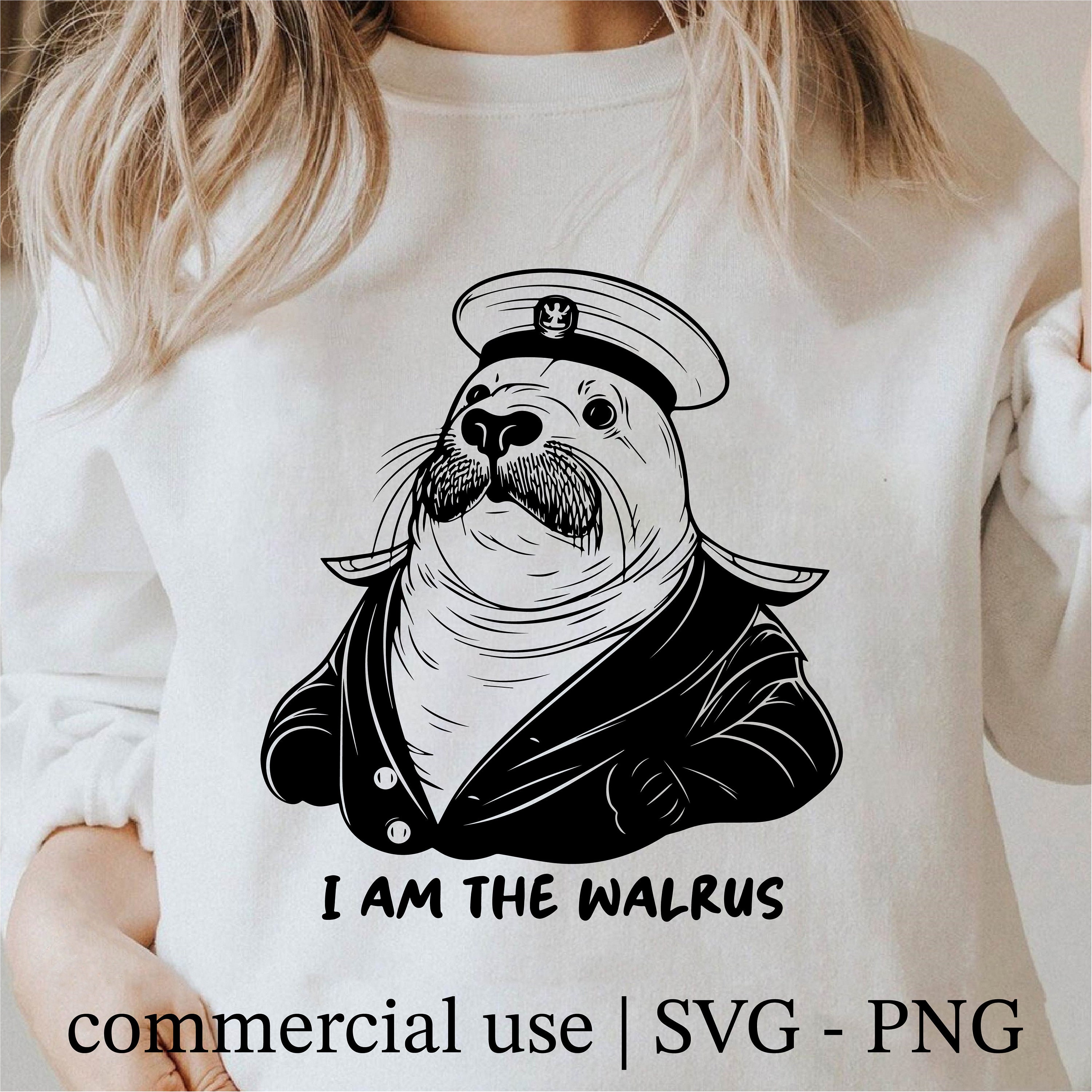 I Am the Walrus Svg, Captain Walrus Png, I Am the Walrus Clipart ...