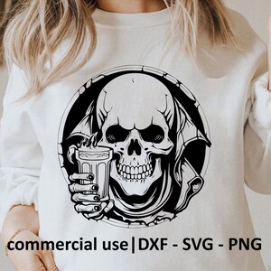 Skull and Beer Svg, Png, Dxf, Skeleton Svg, Beer Drinking Svg, Alcohol ...