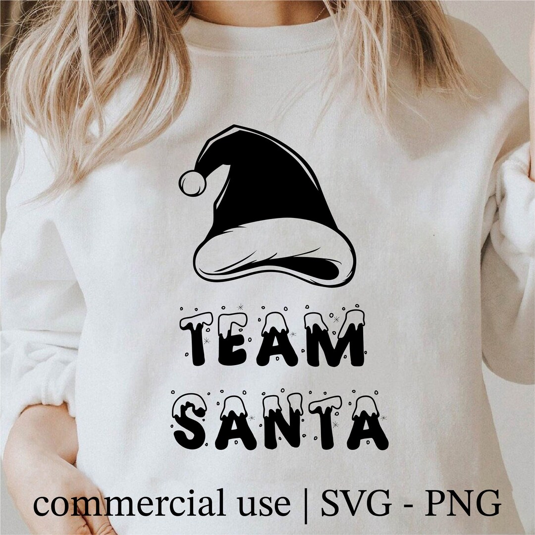 Team Santa Svg, Team Santa Hat Png, Cute Christmas Svg, Christmas Svg ...