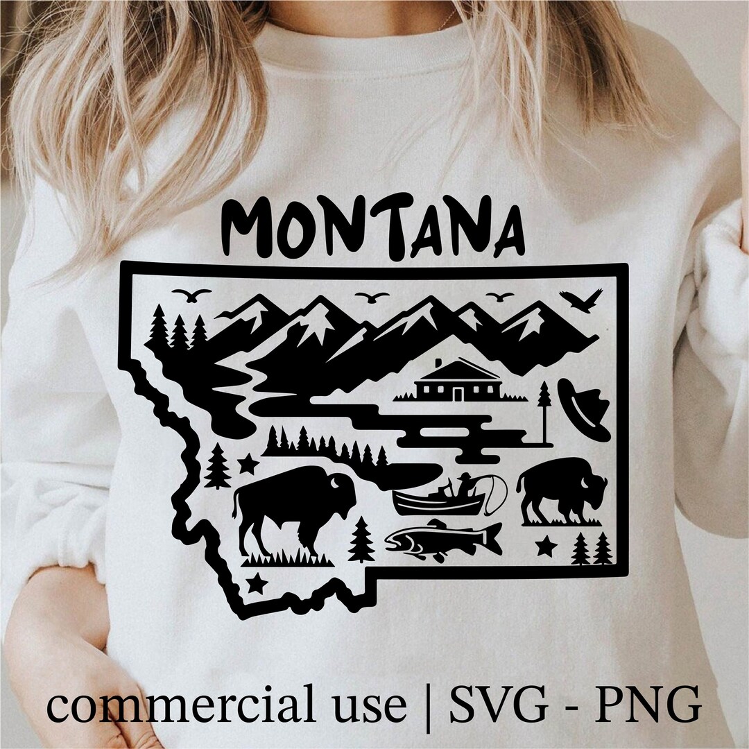 Montana Svg, State Svg, Montana Outline, Montana Shirt Design, State ...